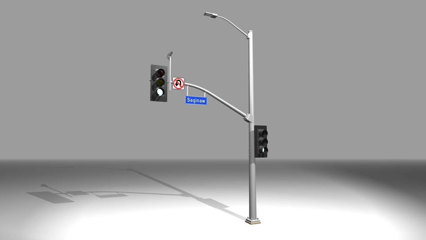 california traffic signal 3d model
