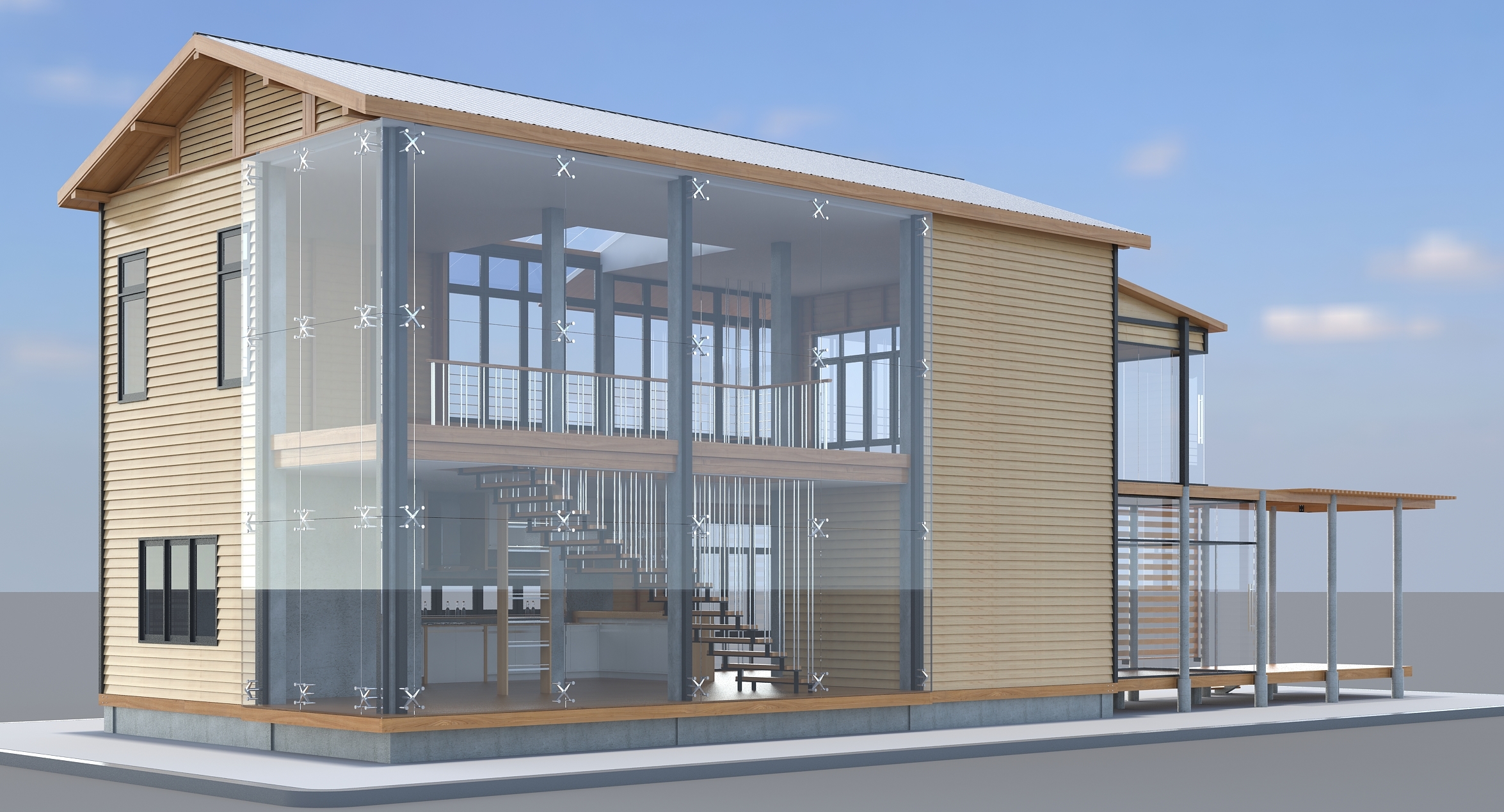 modern house 1 interior 3d model