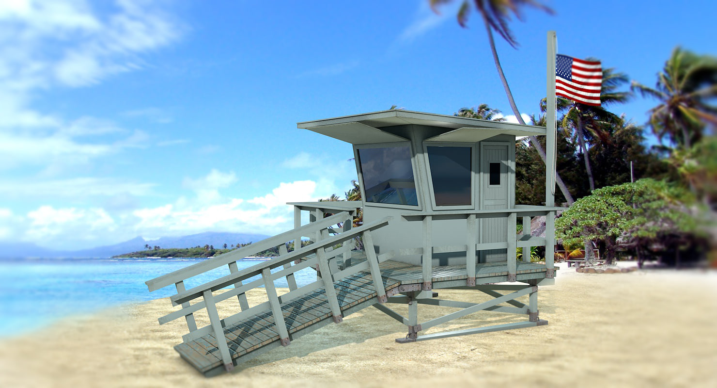 3d model lifeguard tower