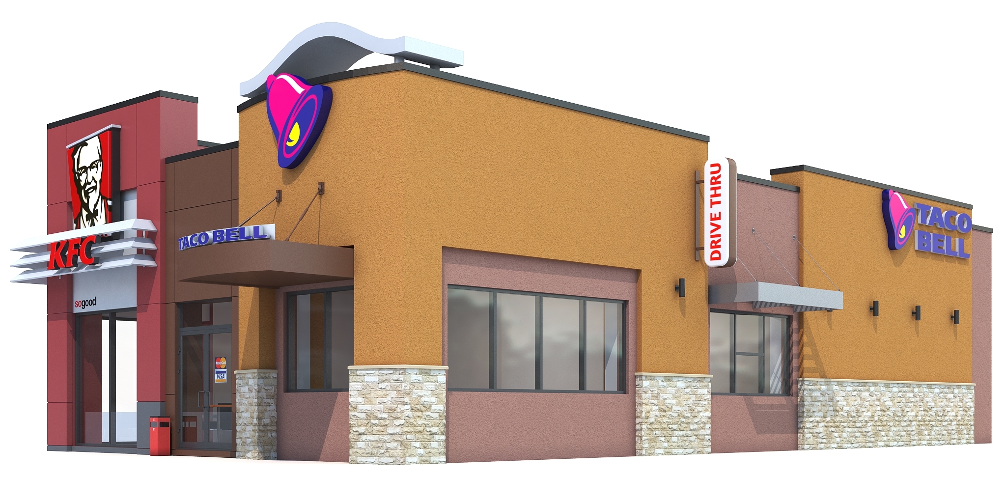 3d fast food restaurant model