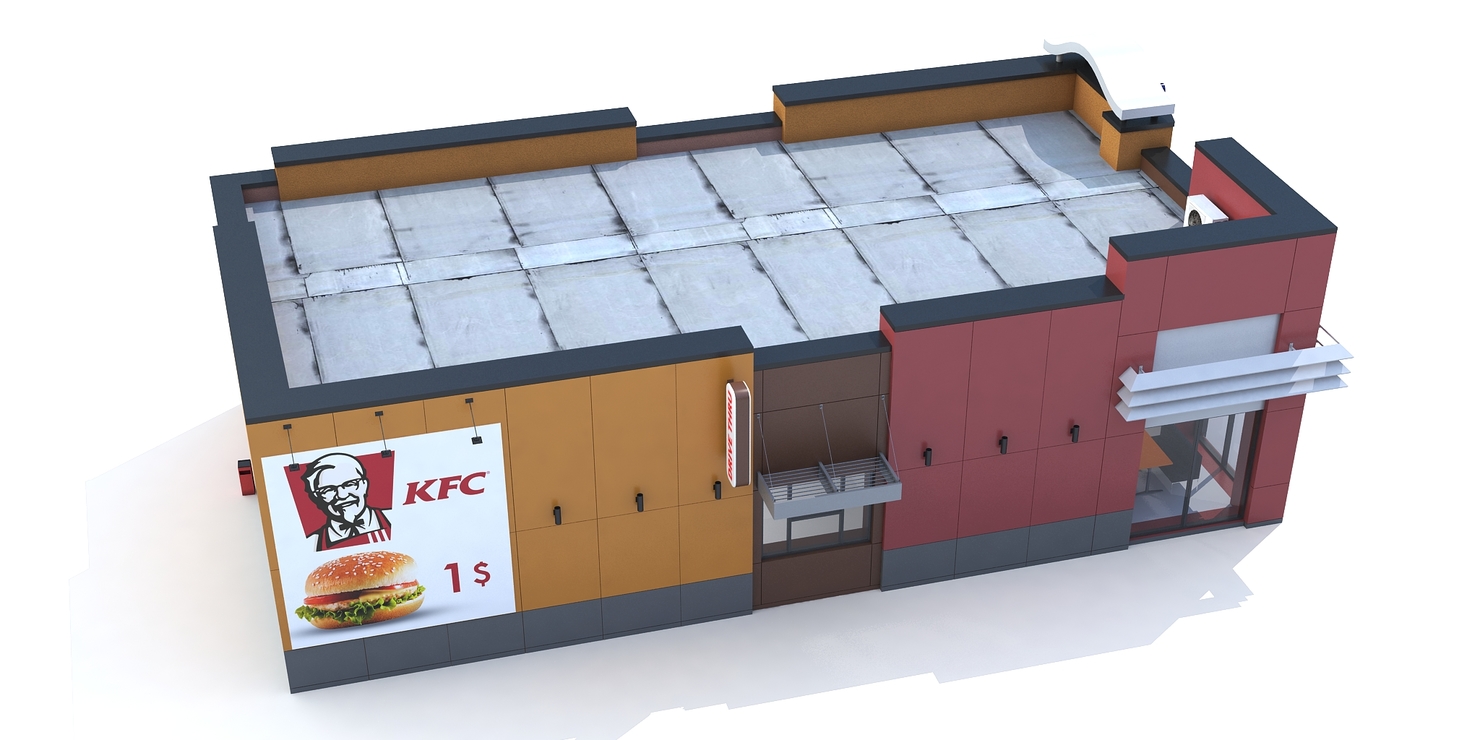 3d fast food restaurant model