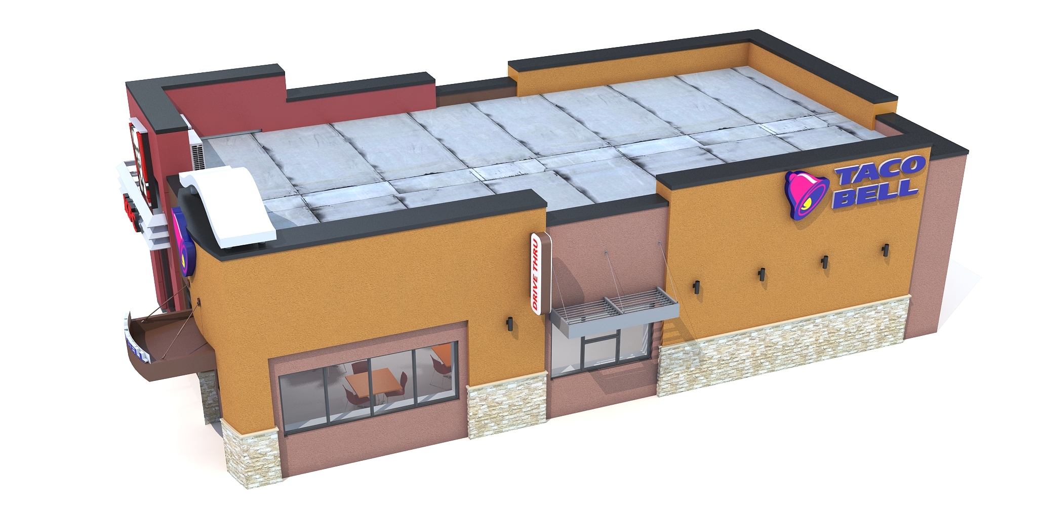 3d fast food restaurant model