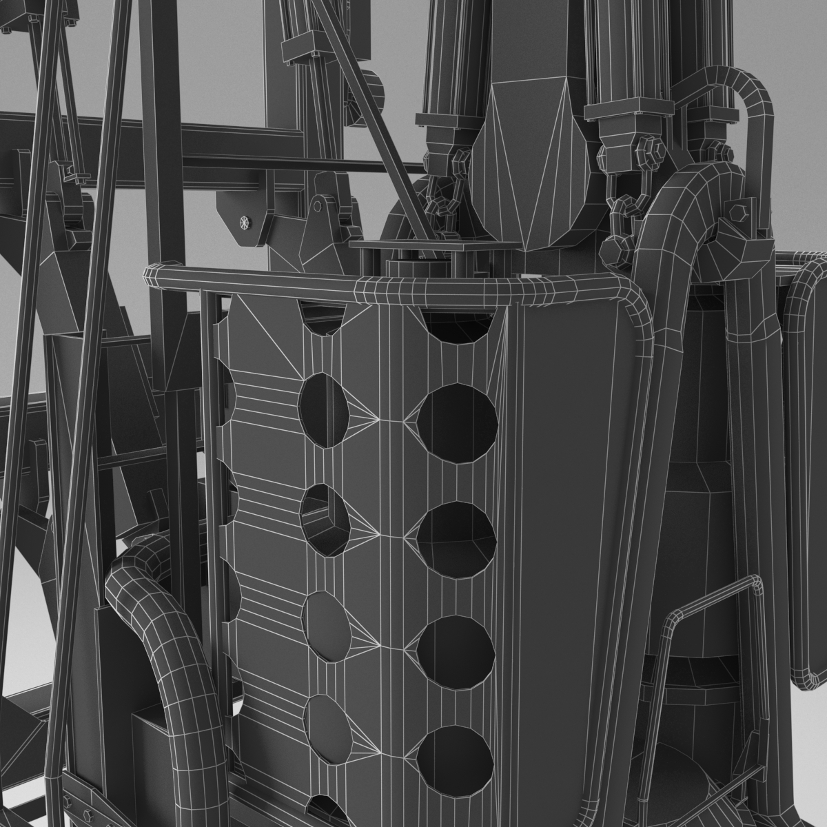 3d low-poly steampunk model