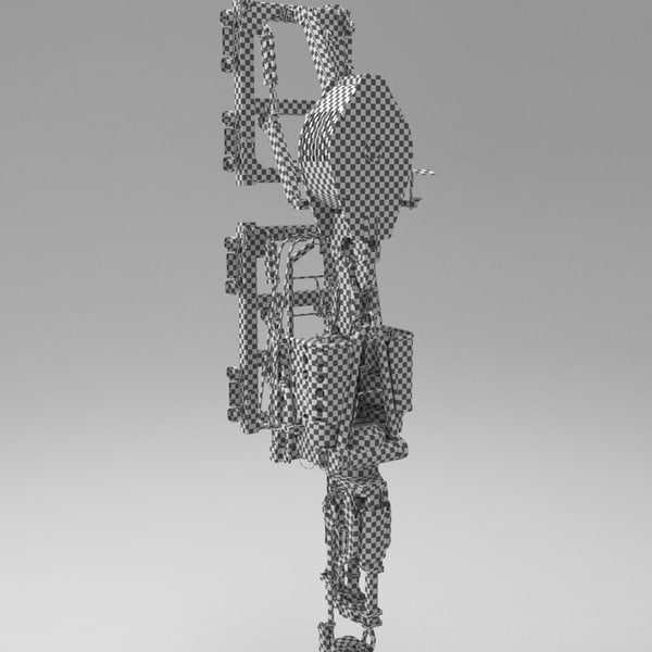 3d low-poly steampunk model