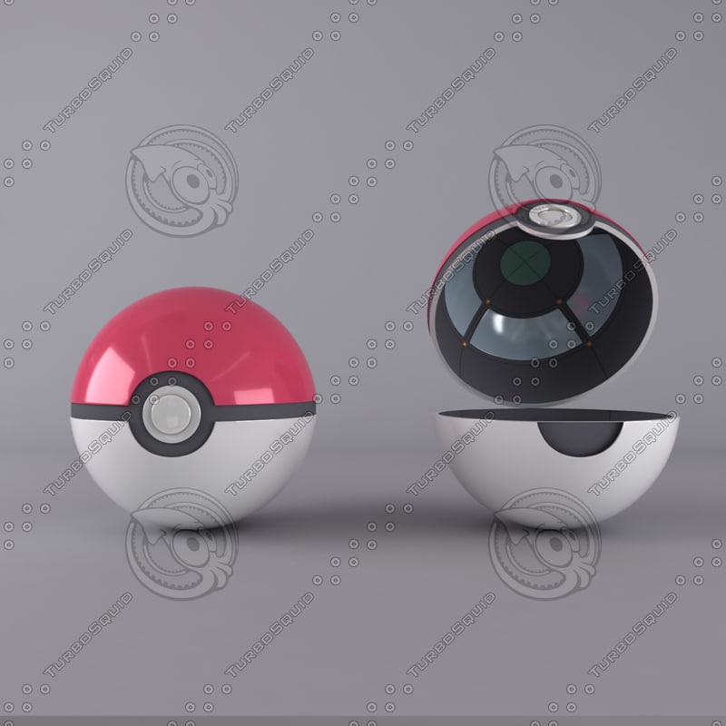 pokeball pokemon original 3d model