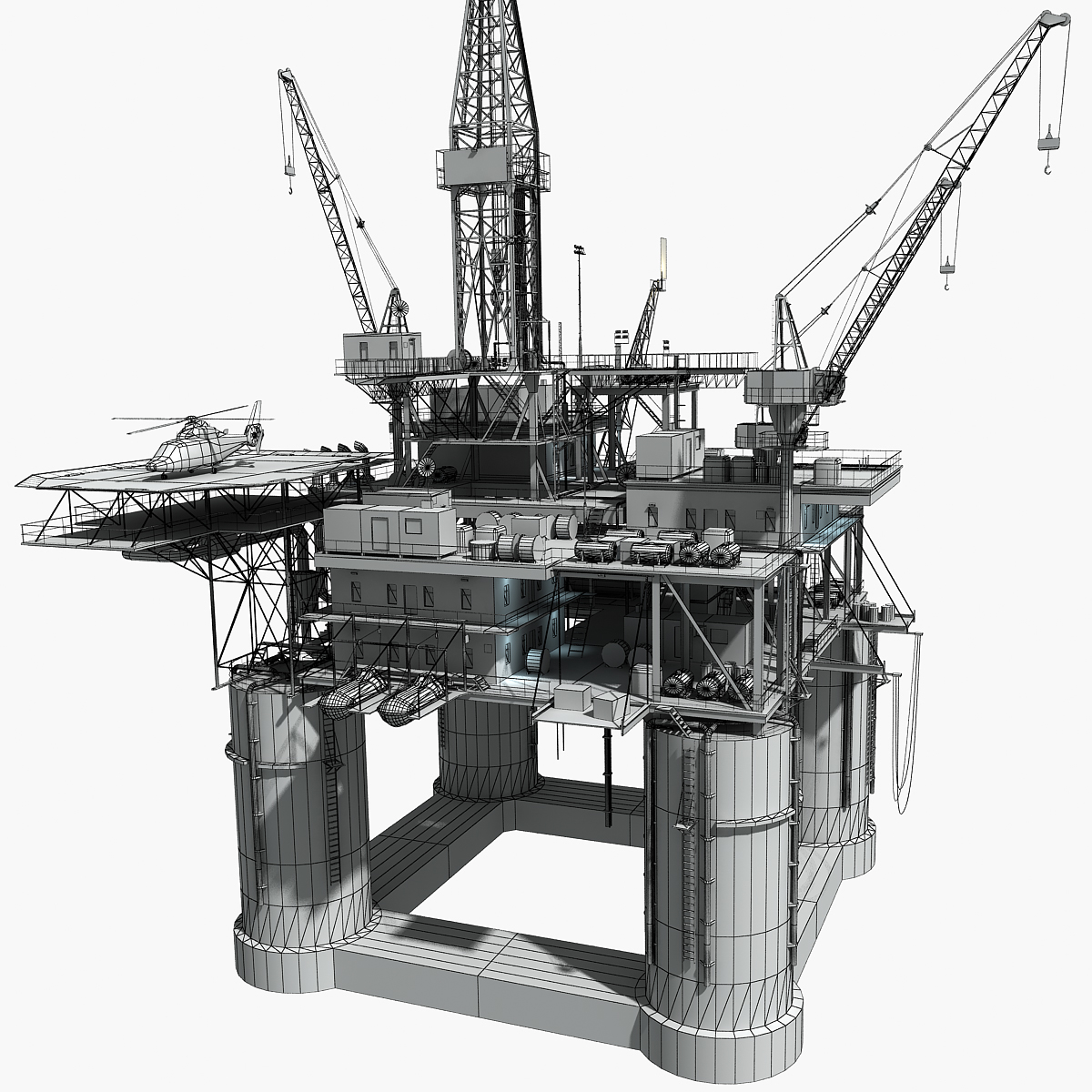 oil rig 3d max