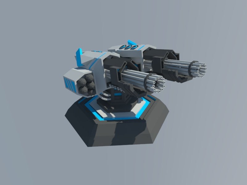 3d machine guns turret