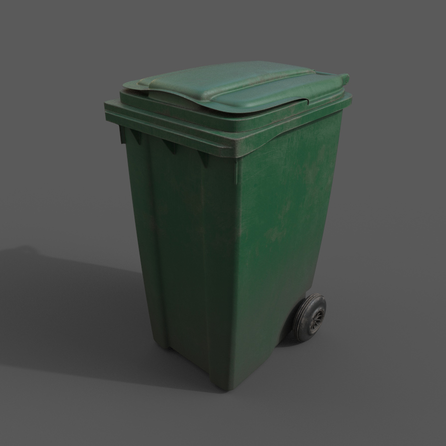 3d model trash bin