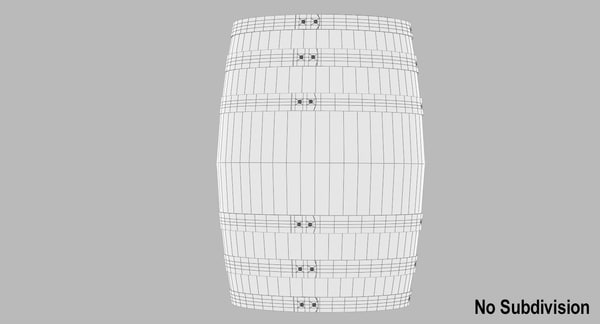 3d model wooden barrel