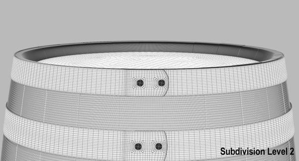 3d model wooden barrel