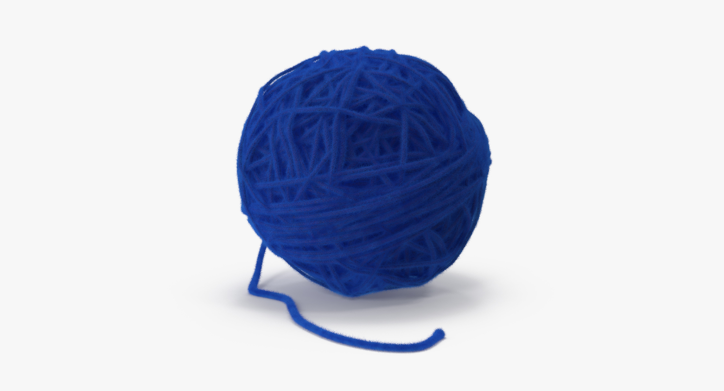 blue ball yarn 3d model