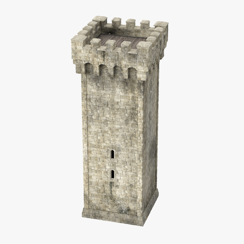 square turrets 3d model