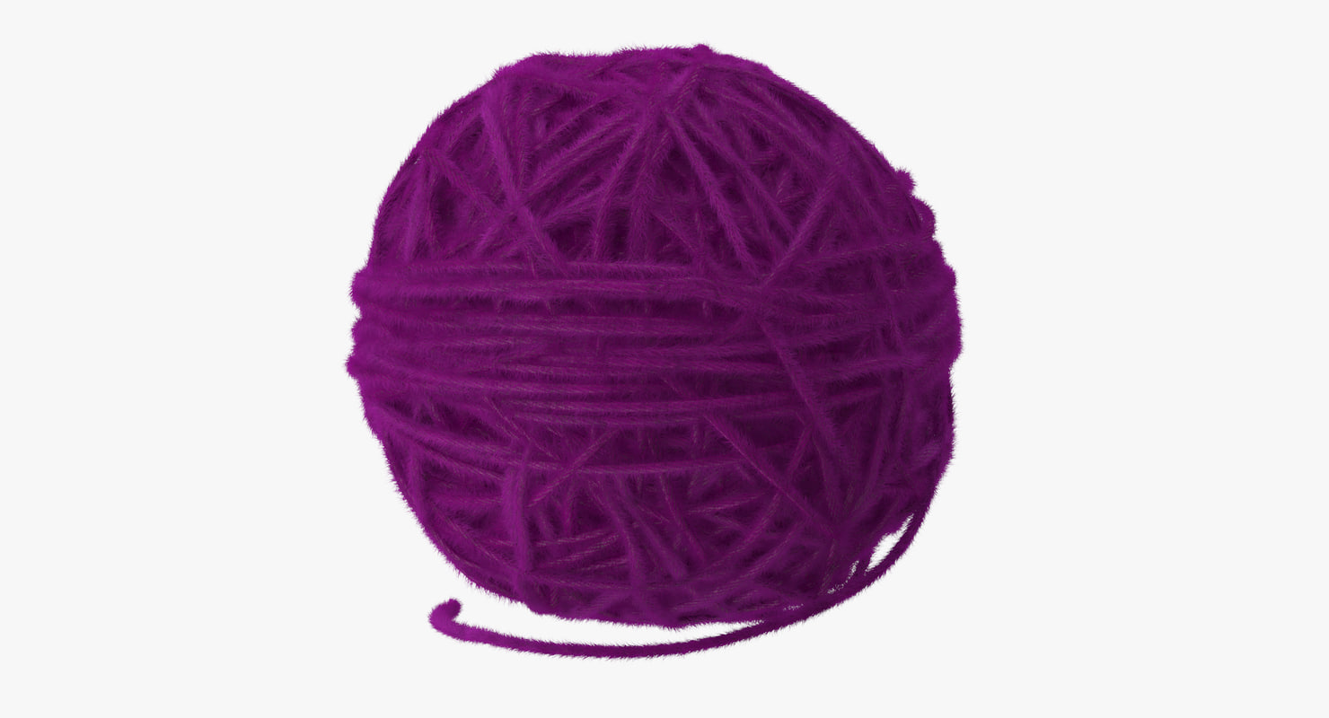purple ball yarn 3d model