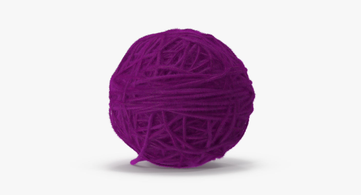 purple ball yarn 3d model