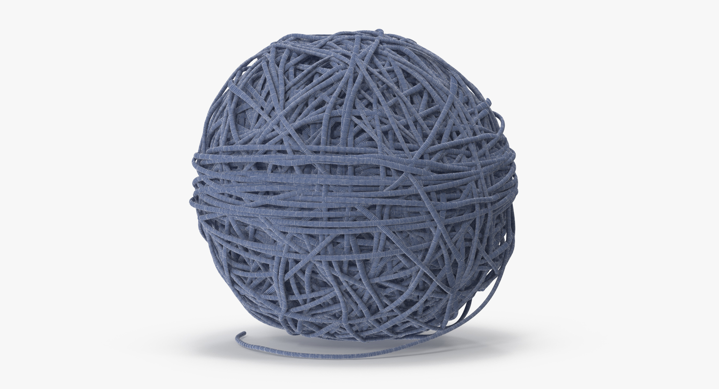 purple ball yarn 3d model