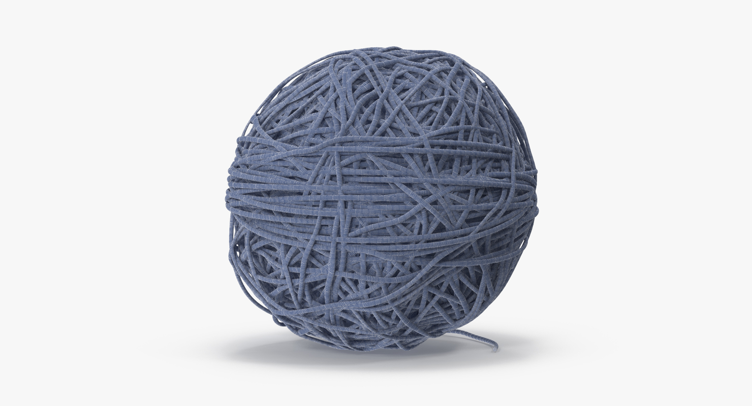 purple ball yarn 3d model