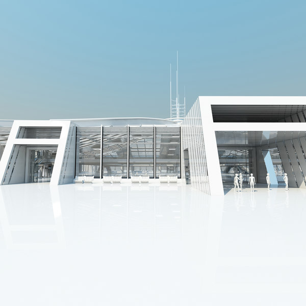 Prism glass building 3D model - TurboSquid 1436908