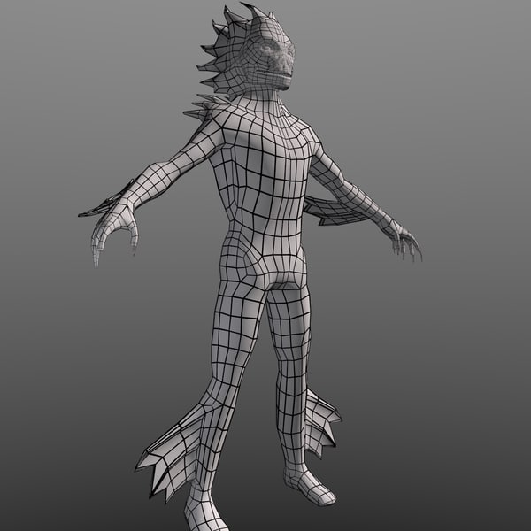 3d merman rigged animations model