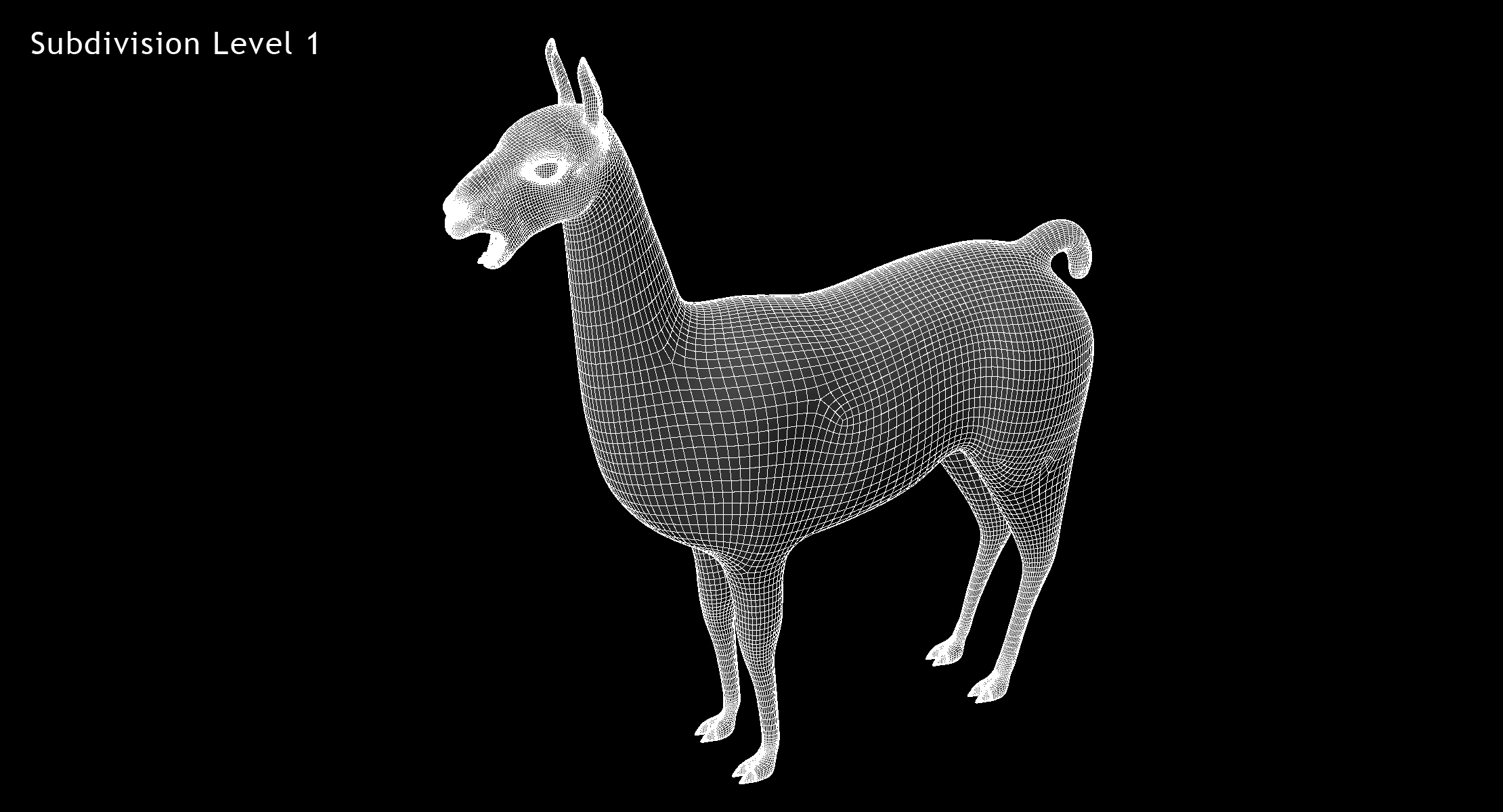 white llama 3d obj