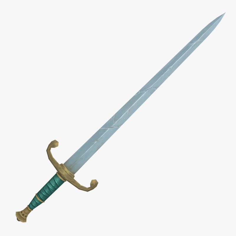 stylized long sword 3d 3ds