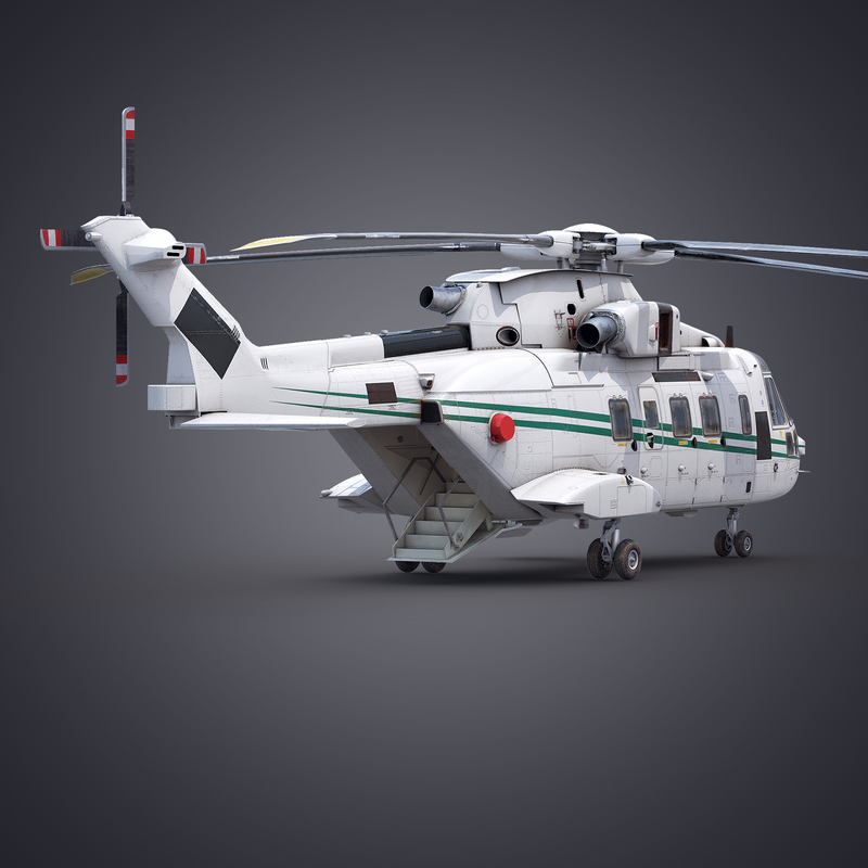 agustawestland aw101 helicopter 3d max