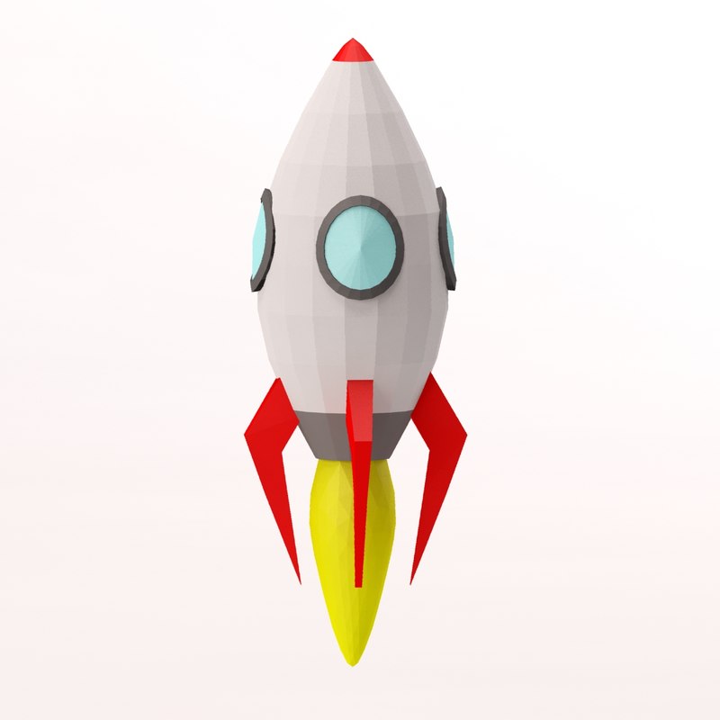 3d model cartoon toon rocket