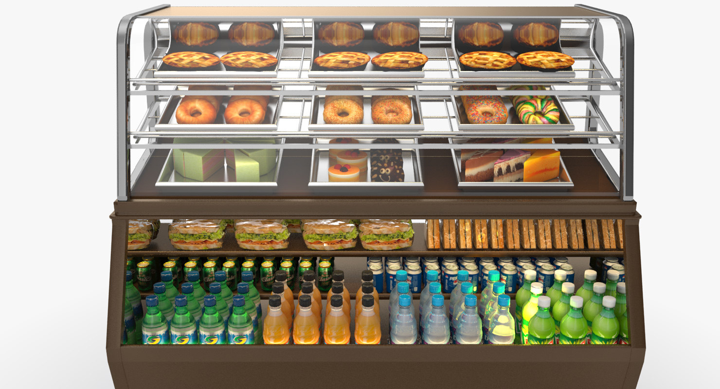 food merchandiser materials 3d model
