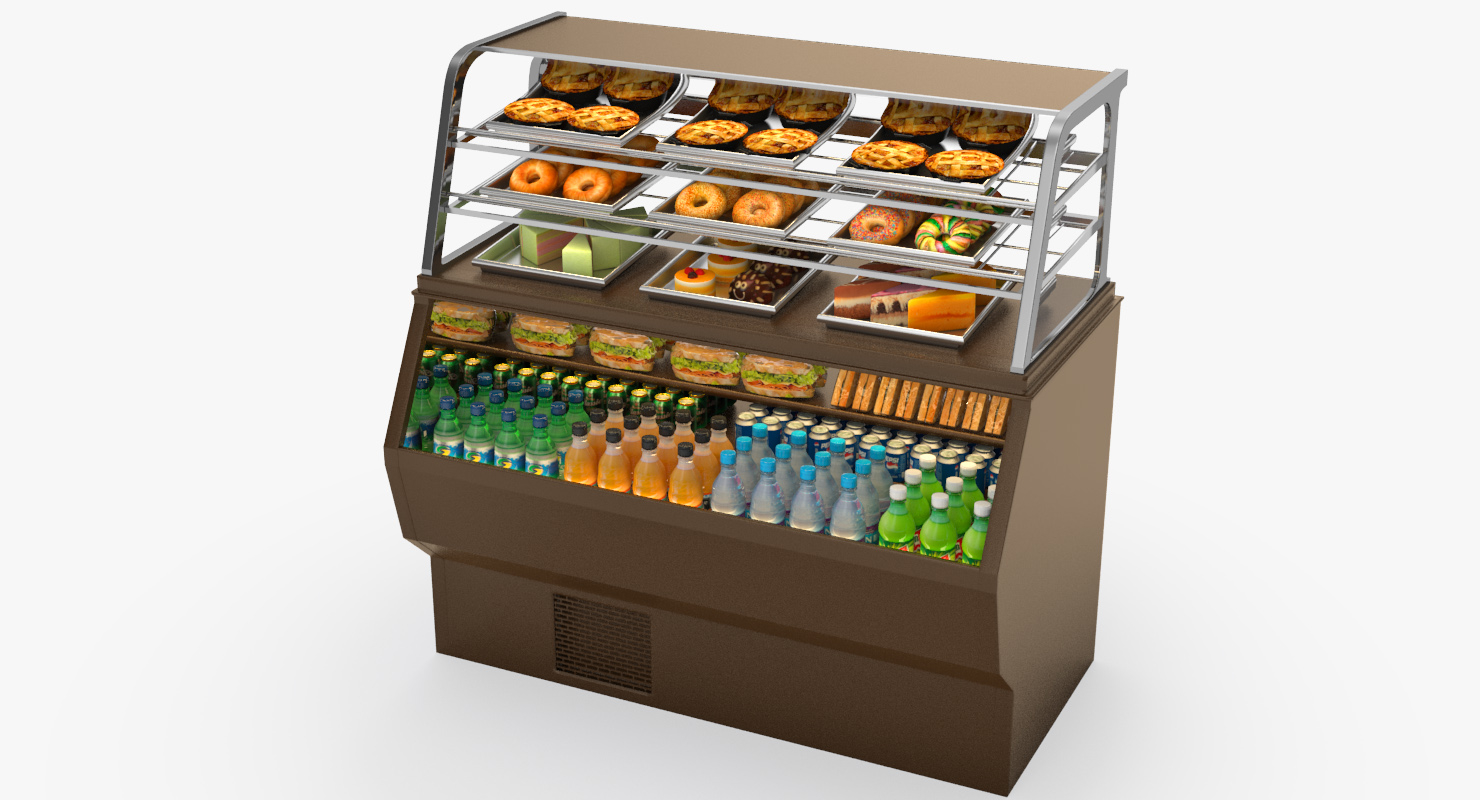food merchandiser materials 3d model