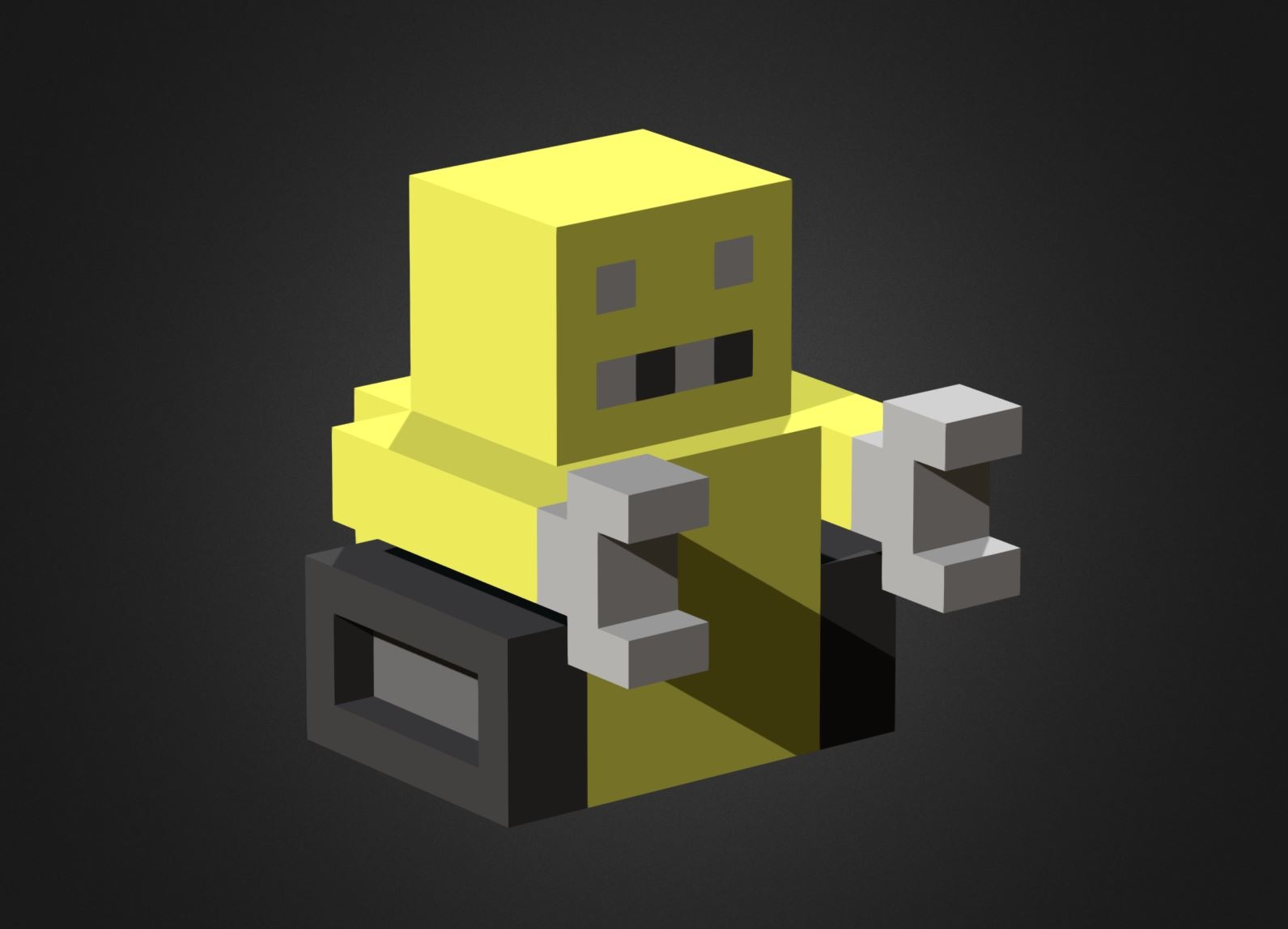 simple voxel-style robots voxel 3d model