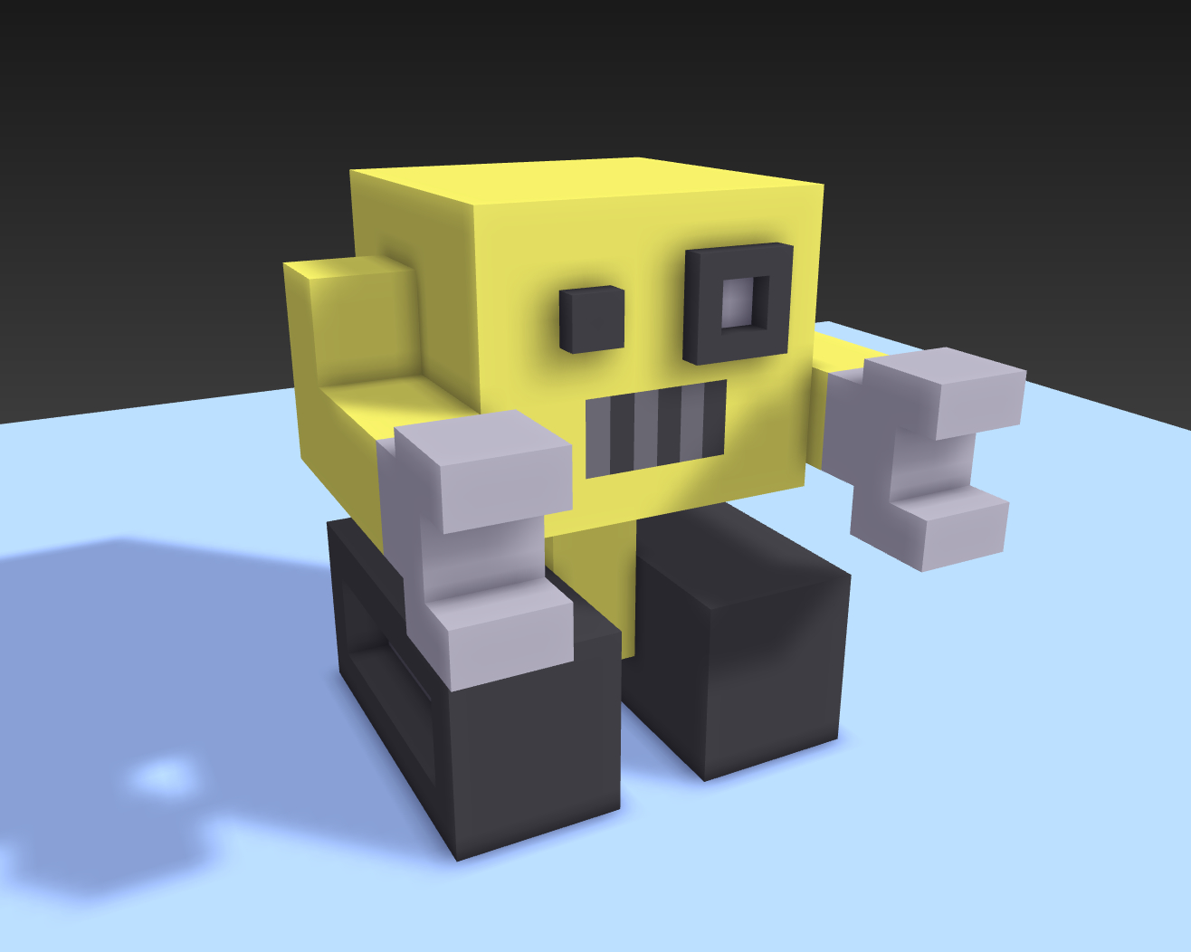 simple voxel-style robots voxel 3d model