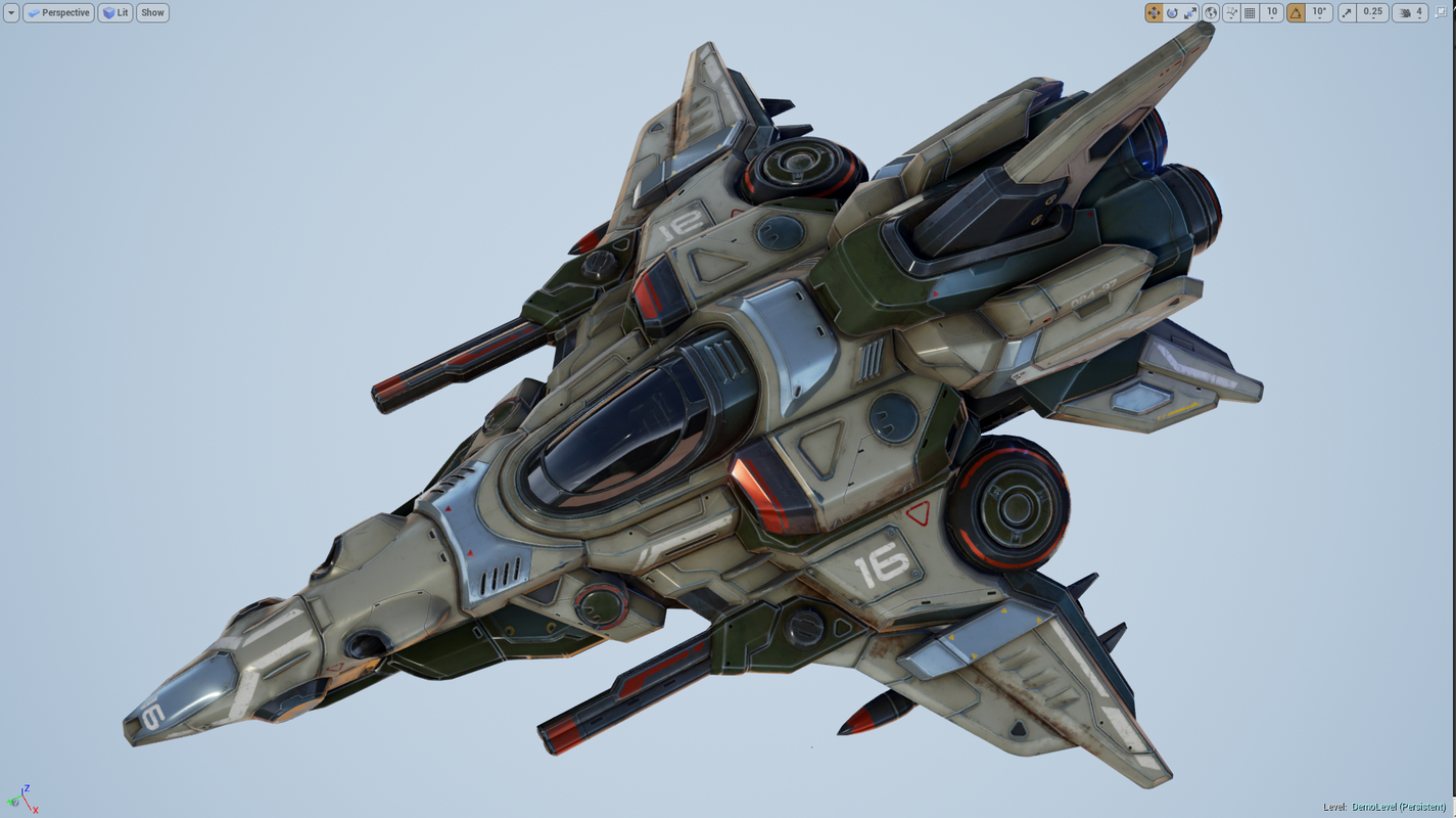 interceptor space spaceship obj