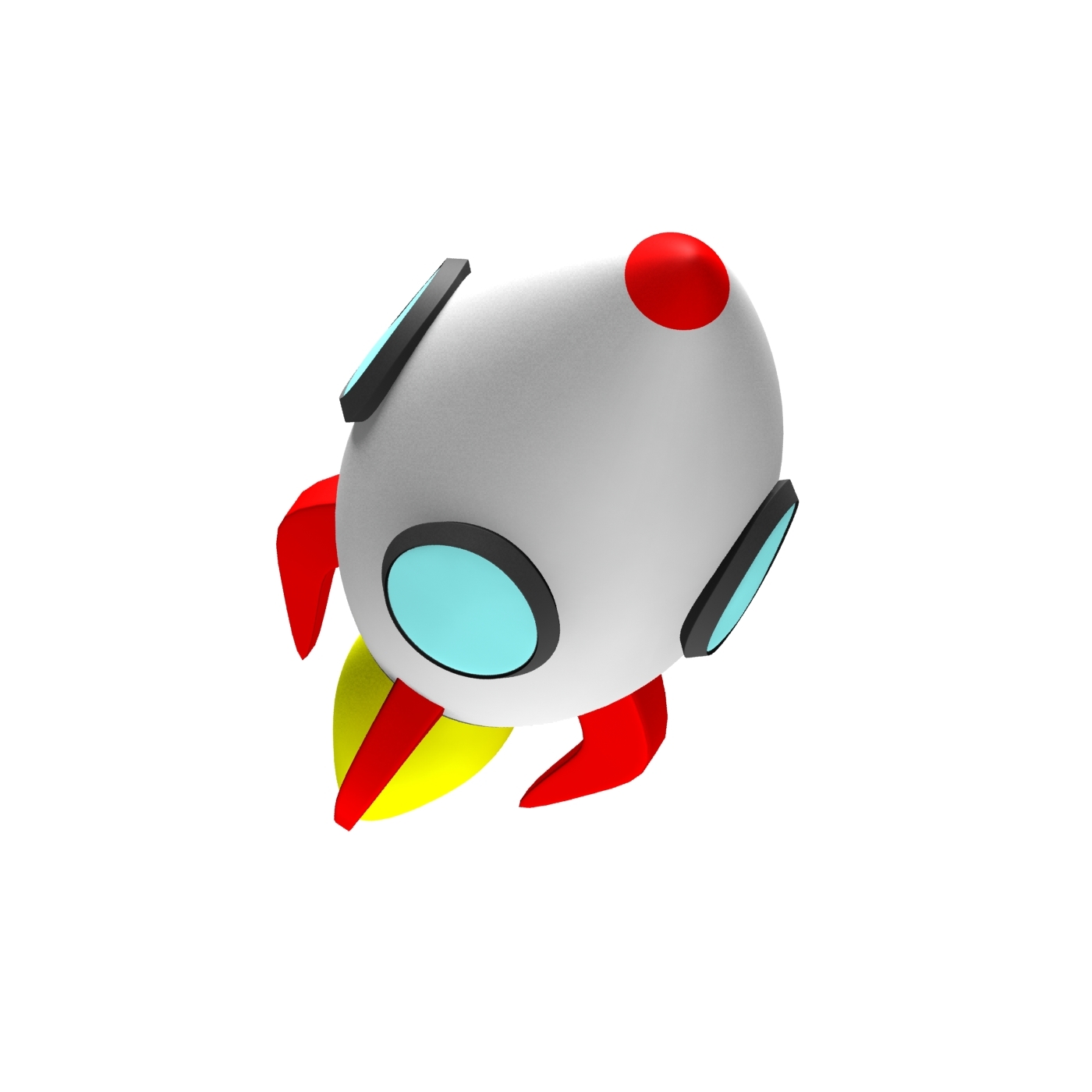 Modello 3D razzo di cartone animato - TurboSquid 1057142