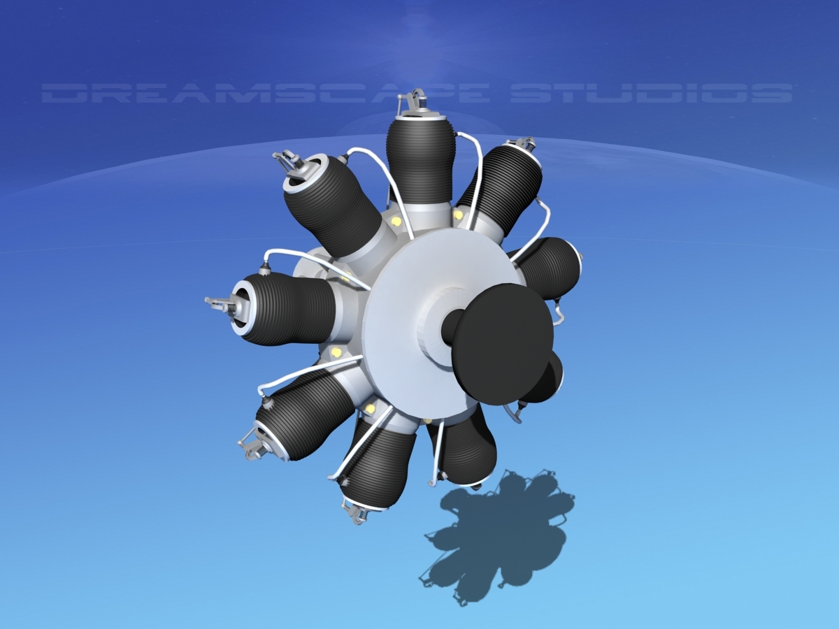 3d gnome monosaupape rotary engine