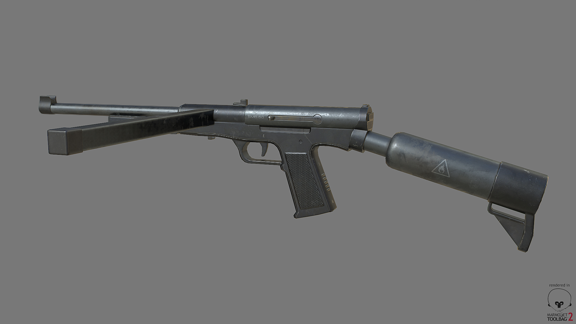 free smg-60 softair pbr 3d model