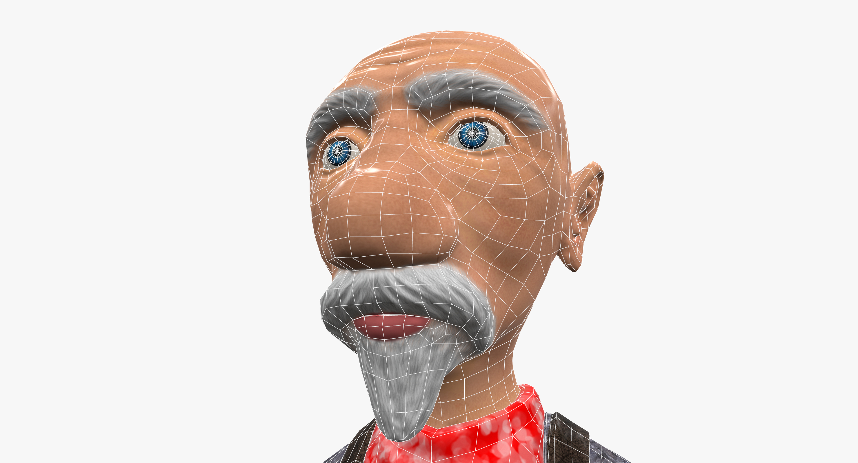 old man cartoon 3d model