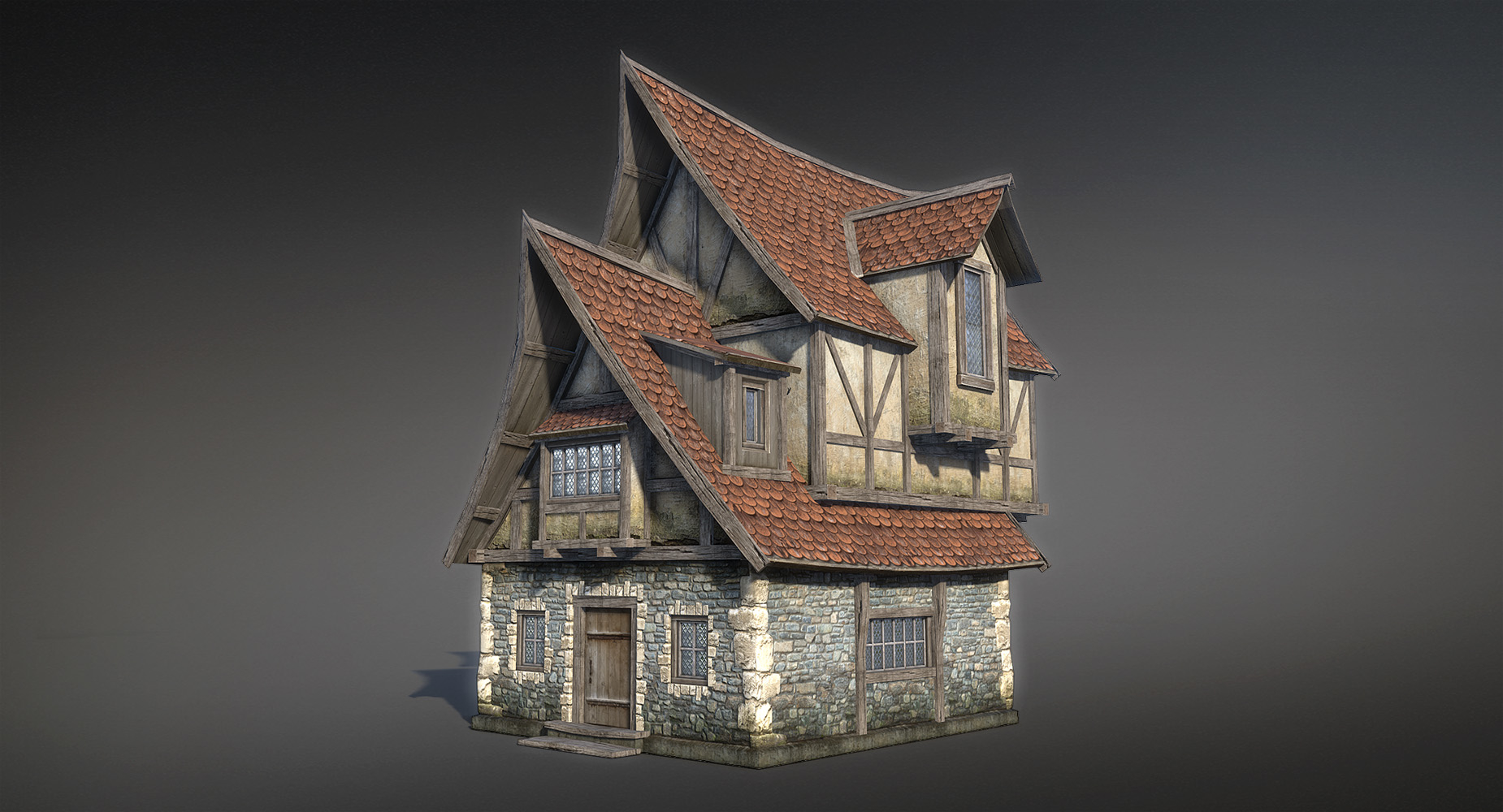 set medieval fantasy house 3d 3ds