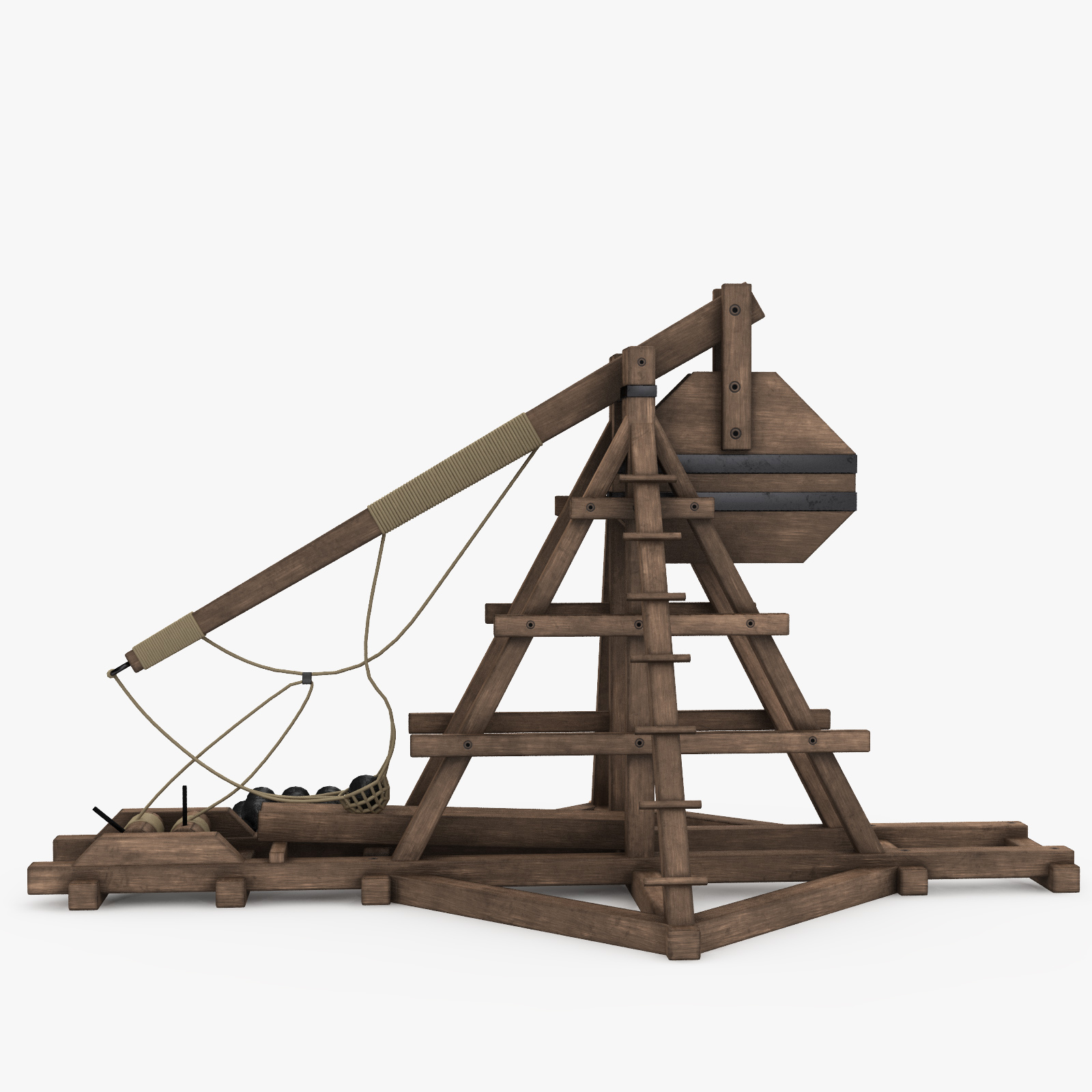 3d model medieval trebuchet artillery