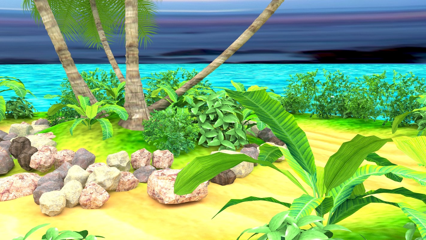 3d island scene