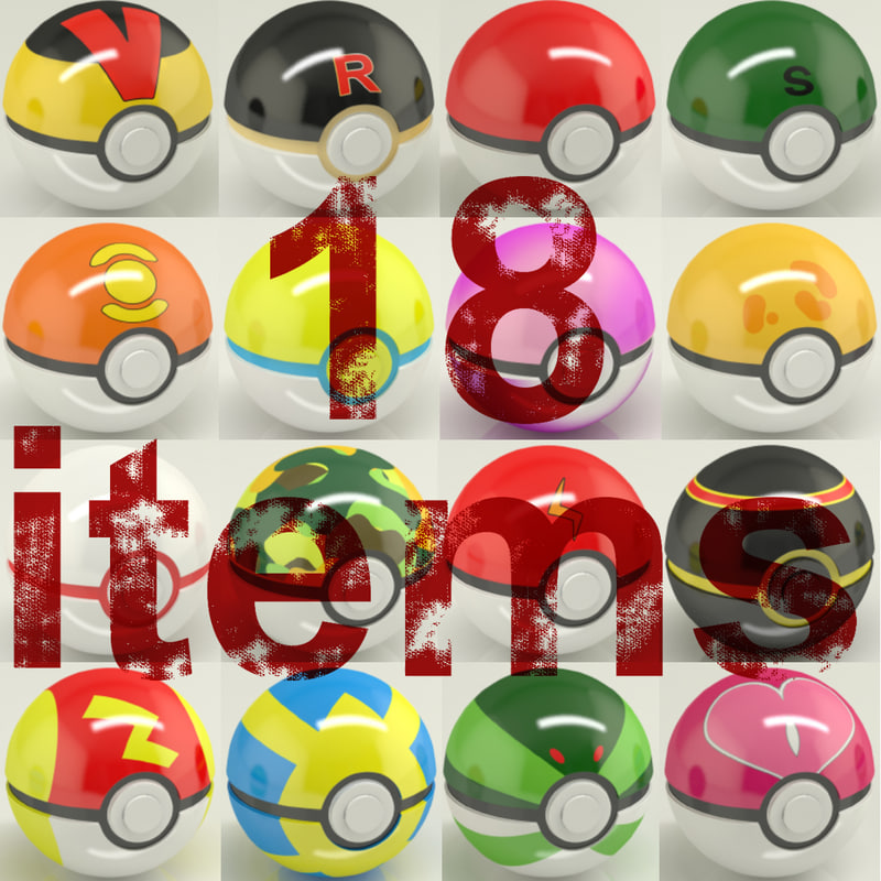 3d pokeball poke ball model