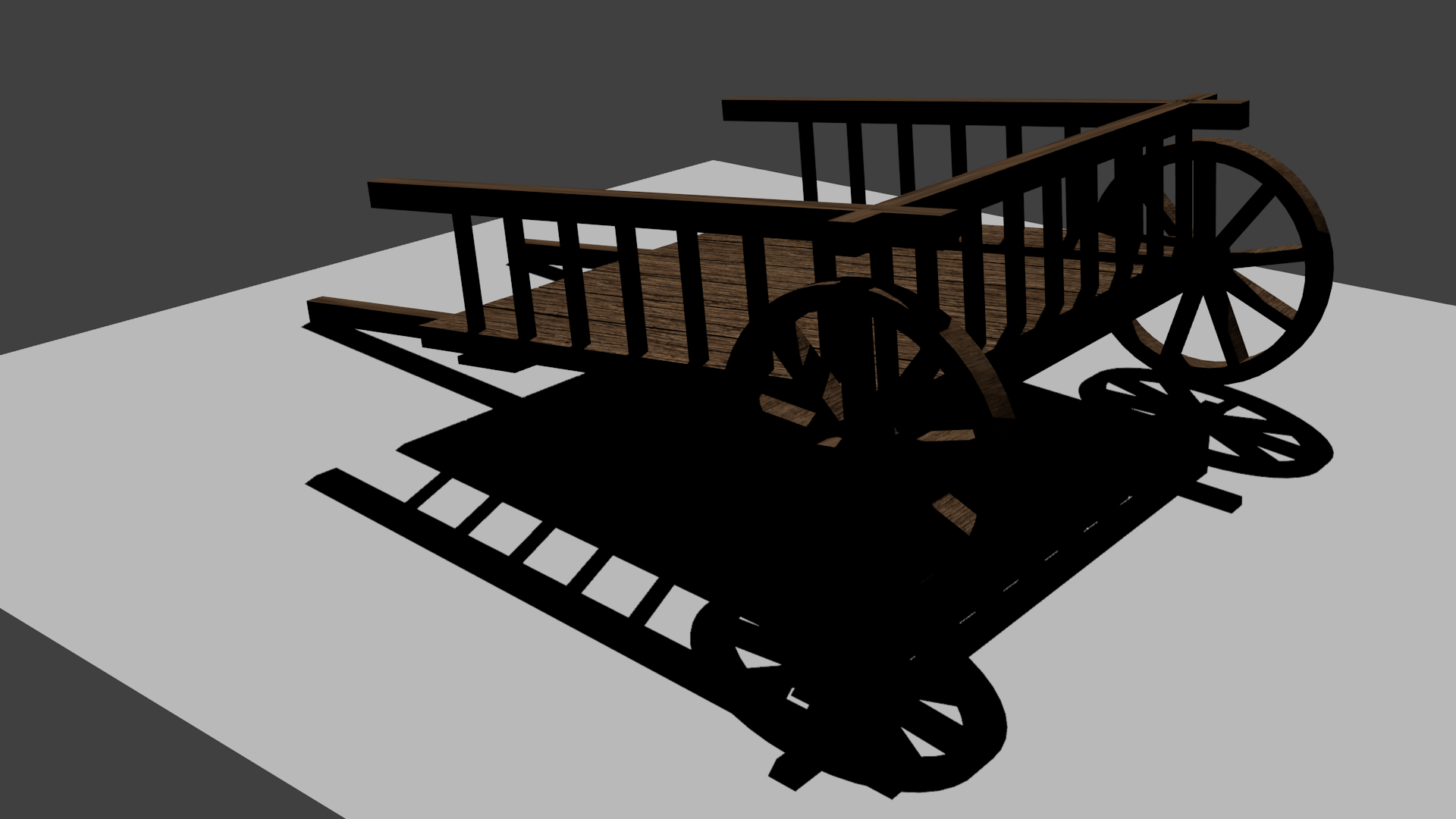 3d model medieval wood hay cart