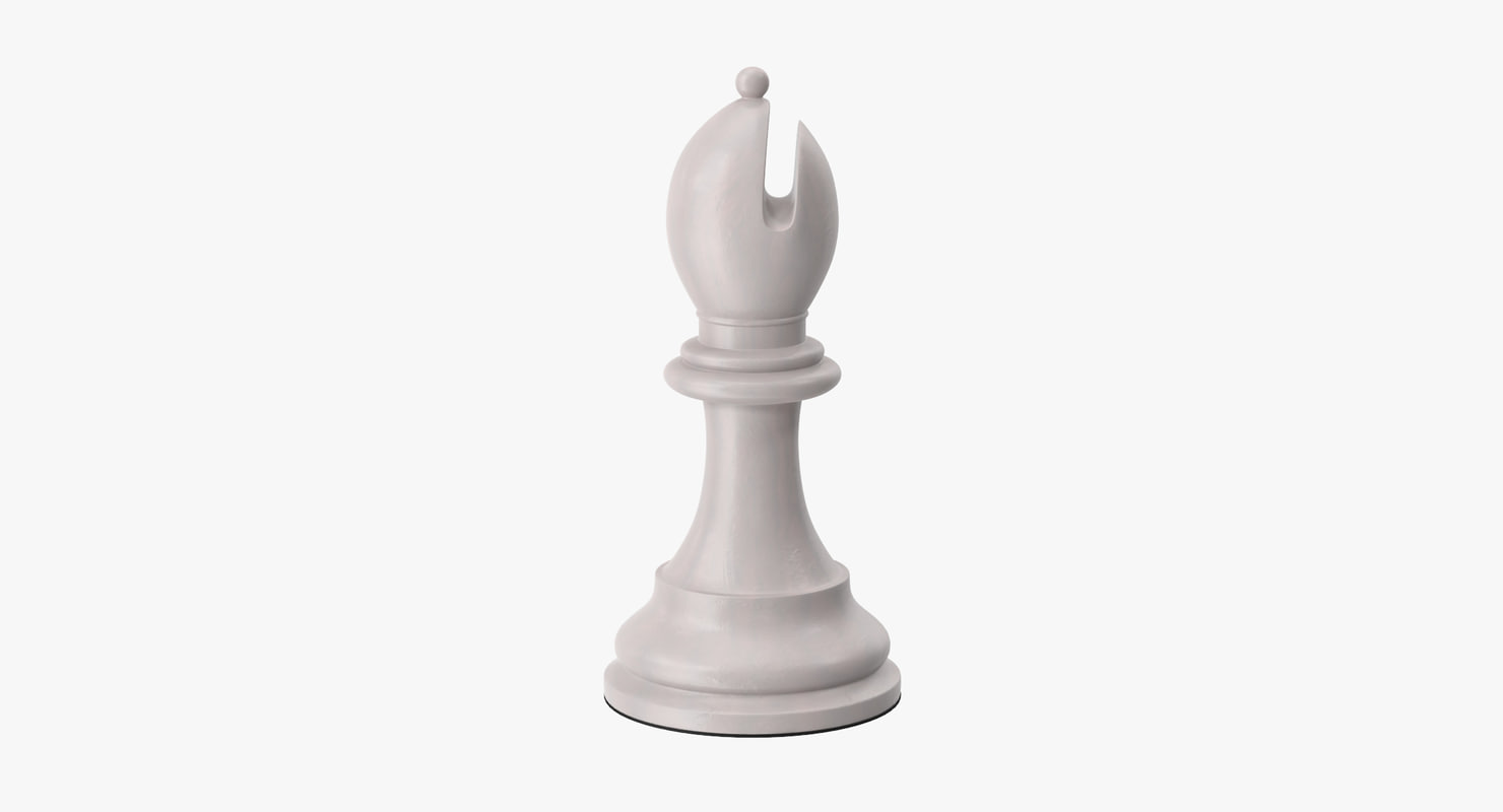 3d chess pieces bishop white