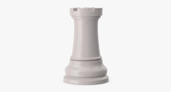 chess pieces rook white 3d obj