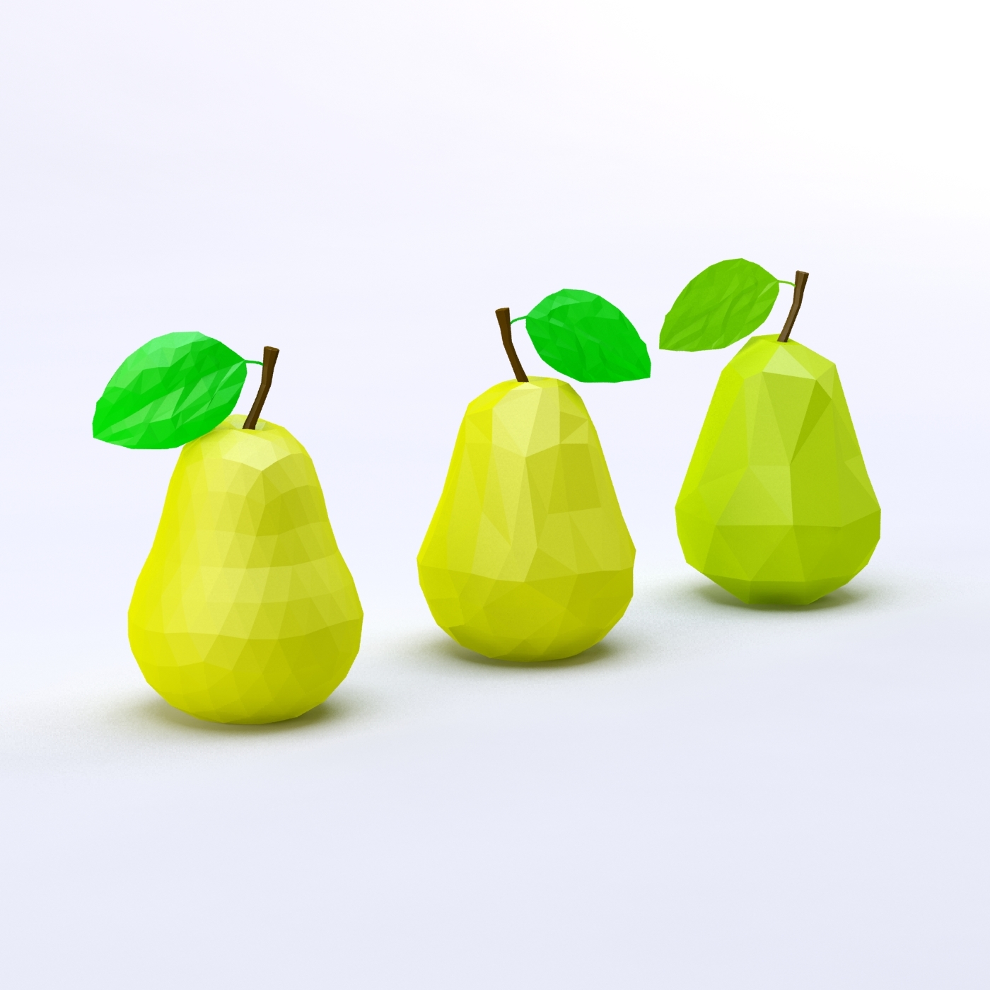 cartoon toon pear 3d model