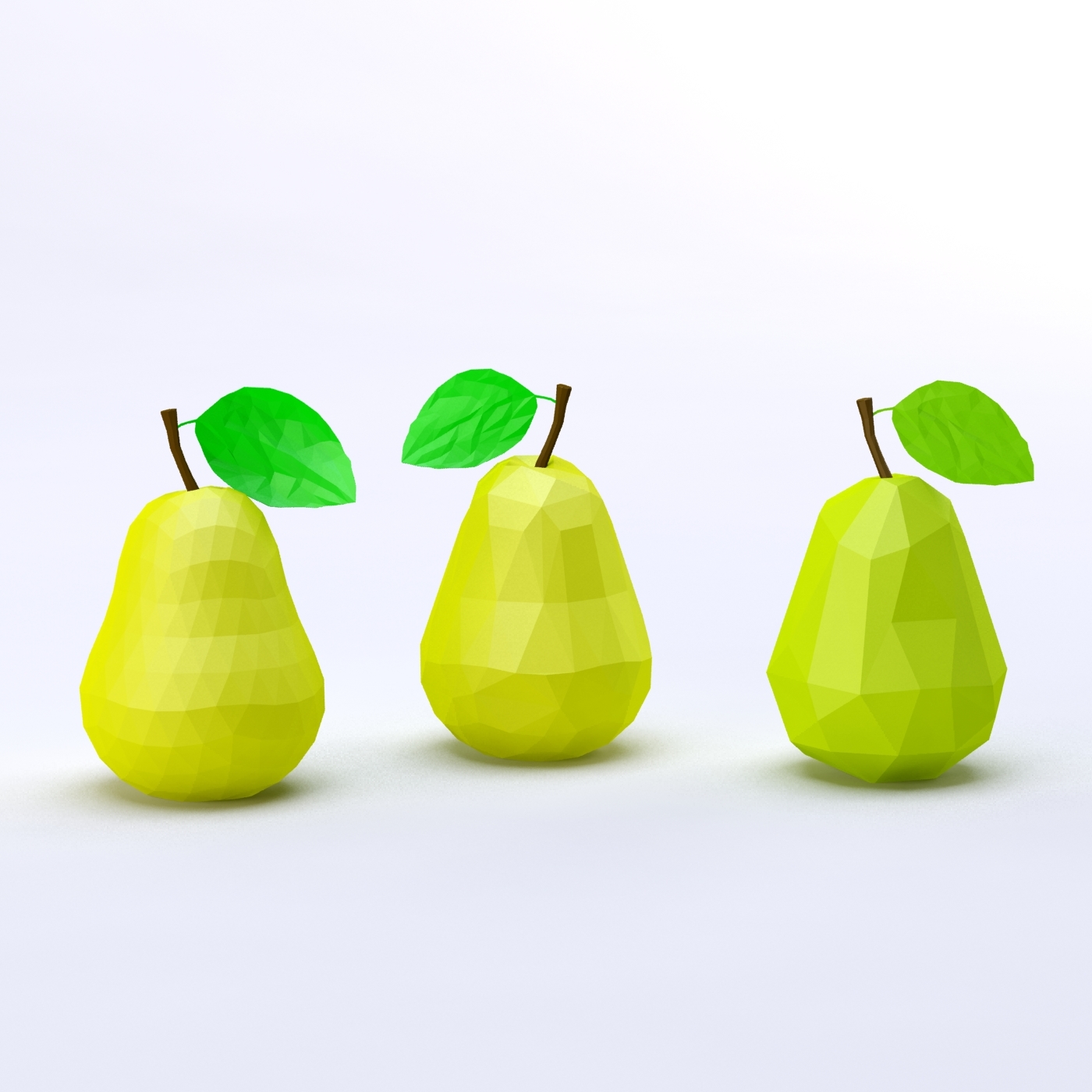 cartoon toon pear 3d model