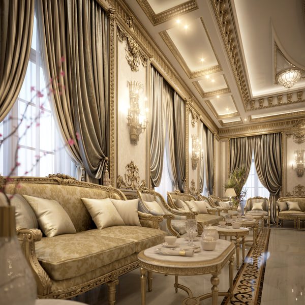 3d scene luxurious rooms