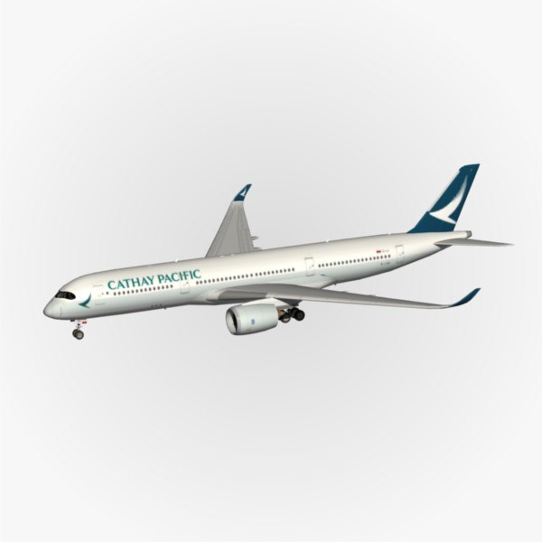 3d airbus cathay pacific model