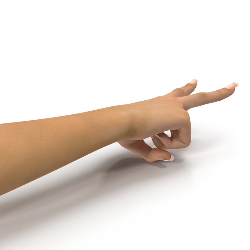 female hand peace gesture 3d ma