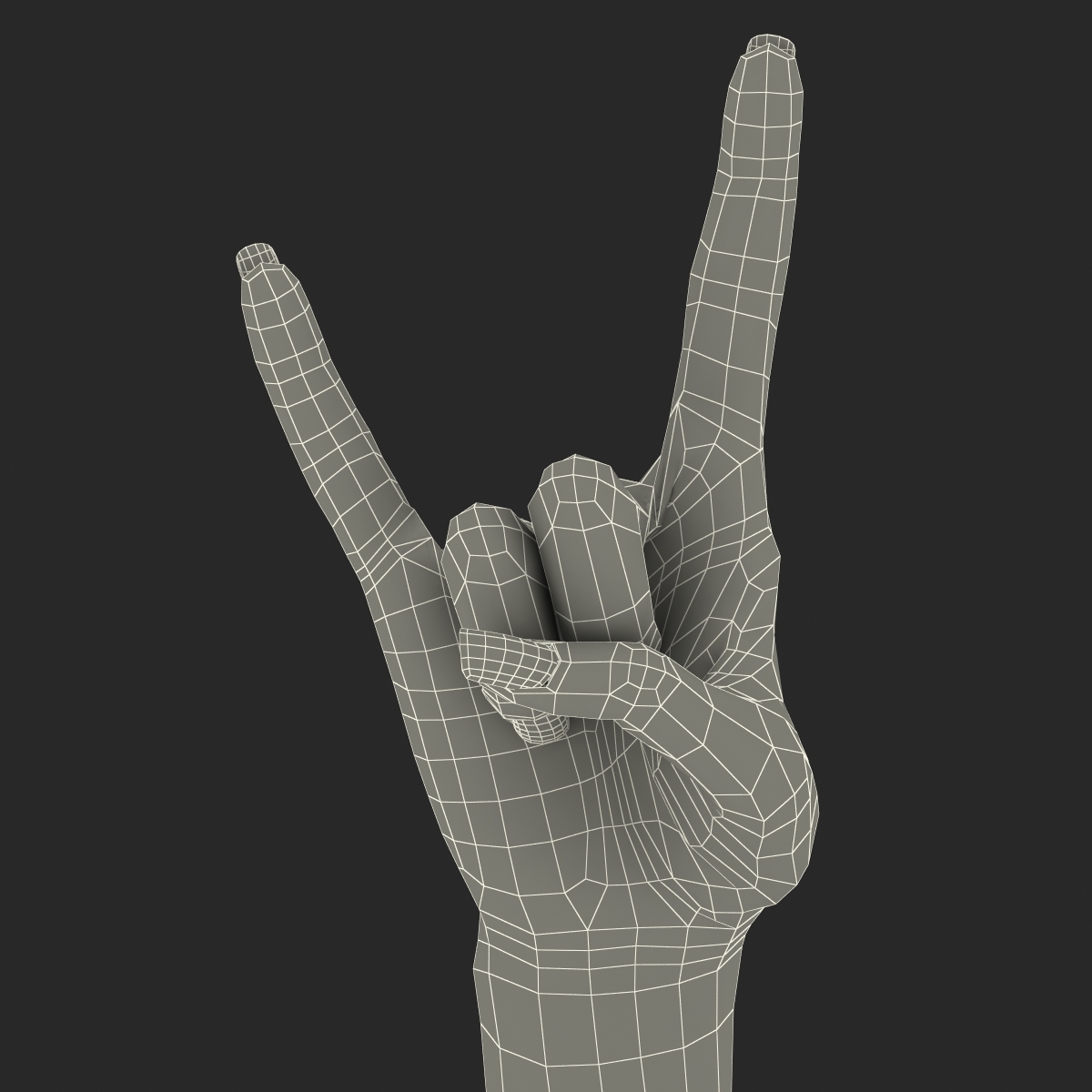 female hand rock roll 3d max