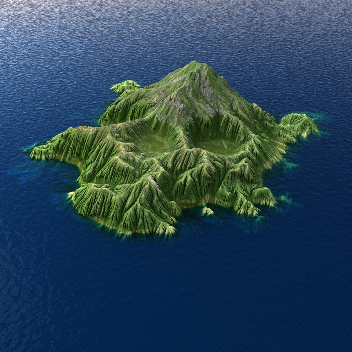 3d model tropical island terrain