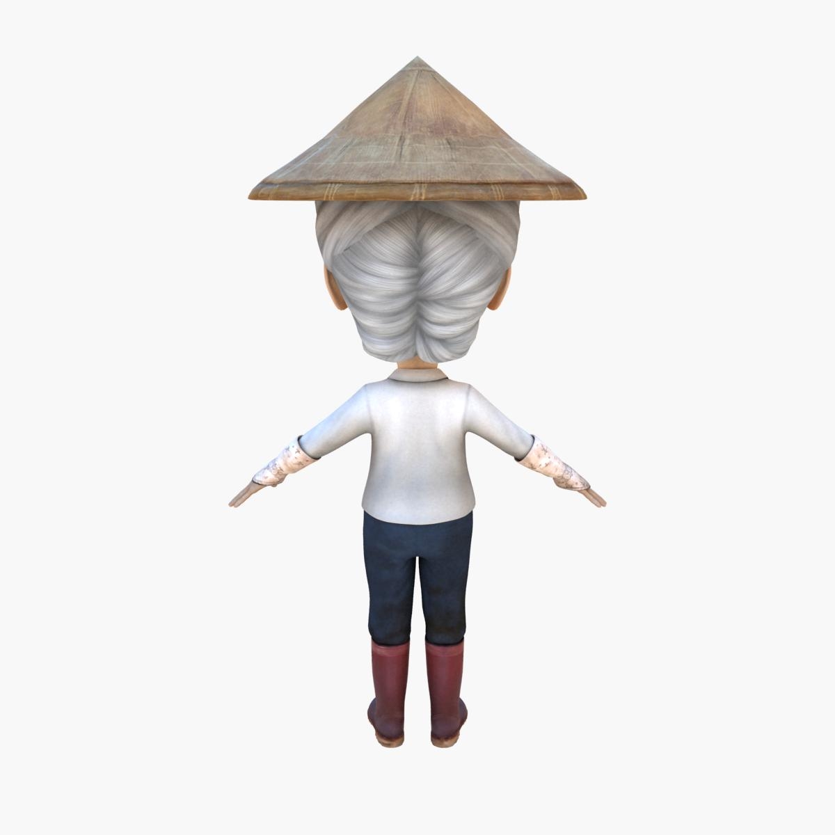 3d farmer female farm model